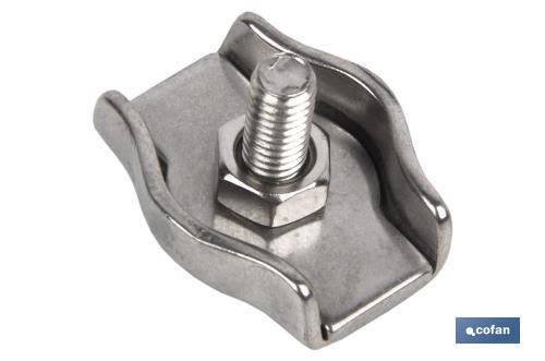Stainless steel A-2 simple flat wire rope clip | Cofan