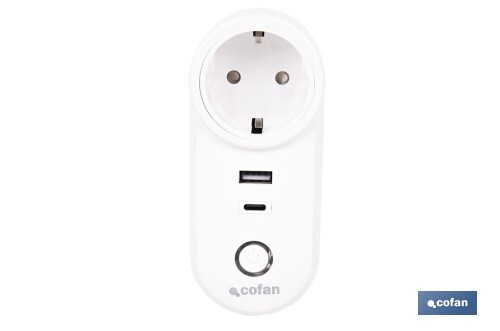 Ficha inteligente com USB e tipo C | Ligação WiFi e Bluetooth ...