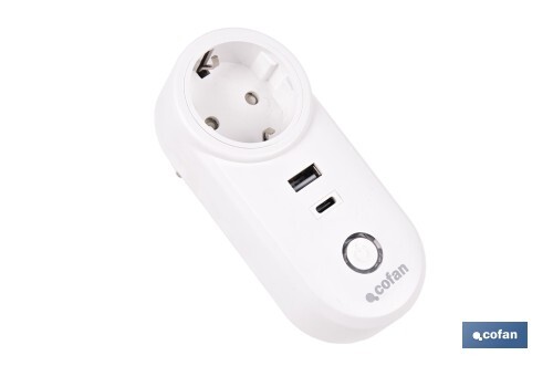 Ficha inteligente com USB e tipo C | Ligação WiFi e Bluetooth ...