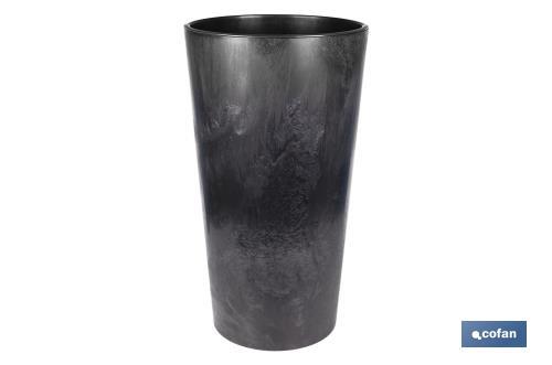 Maceteros cónicos decorativos con depósito | Color: negro | Resistentes ...